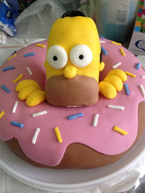 Custom Homer Simpson Cake Using Sugarpaste Homer Simpson Cake