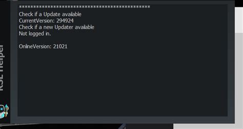 RSL Helper Completely Unusable Due To Updater Not Logged In Error