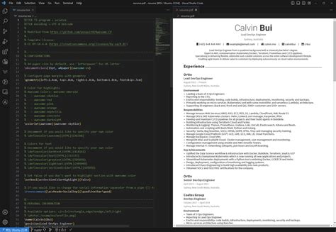 Resume In Latex Calvin Bui