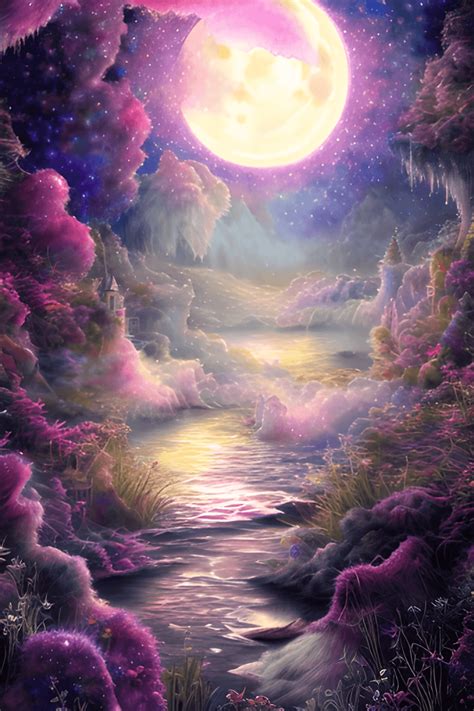 Art Nouveau Crystals In Moonlight · Creative Fabrica