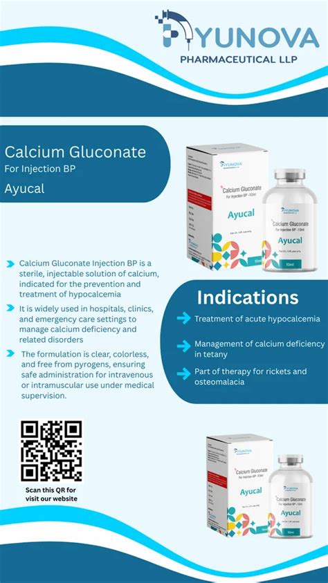 Calcium Gluconate Injection 20 W V 10 Ml Vial At ₹ 150 Box In Surat