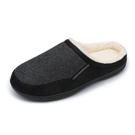 Dream Pairs Mens Cozy Memory Foam Slippers With Fuzzy Wool Like Lining