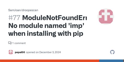 Modulenotfounderror No Module Named Imp When Installing With Pip