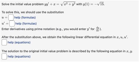 solved solve the initial value problem yy x x2 y22 ﻿with