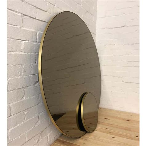 Orbis Bronze Tinted Handcrafted Circular Mirror With Brass Frame