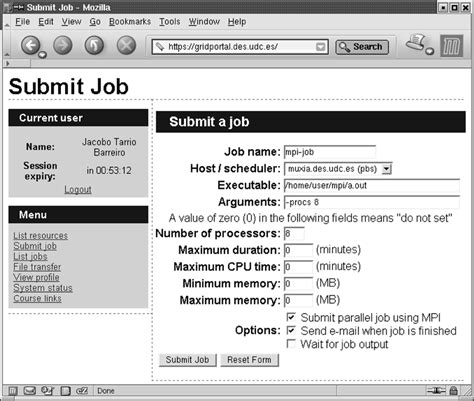 Mpi Job Submission Through The Portal Download Scientific Diagram