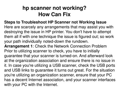 PPT Hp Scanner Not Working How Can Fix PowerPoint Presentation Free Download ID