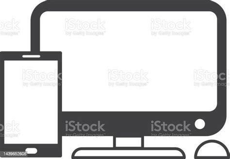 Laptop And Synchronization Illustration In Minimal Style Stock