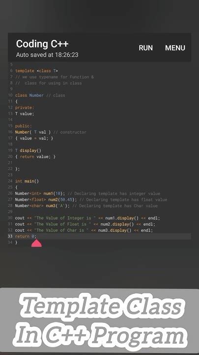 Template Class Program In C Template Class Cpptutorial Youtube