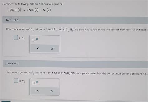 Solved Consider The Following Balanced Chemical Equation 3