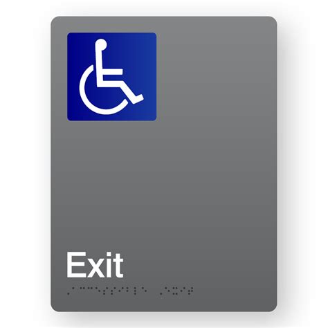 Accessible Exit Moulded Acrylic Braille Tactile Sign Braille Sign Supplies