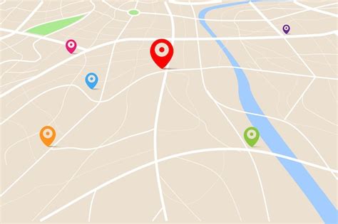 Premium Vector 3d Map With Gps Destination Target Point 010