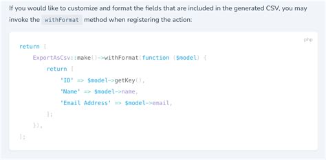 export csv does not export lens fields · issue 4249 · laravel nova