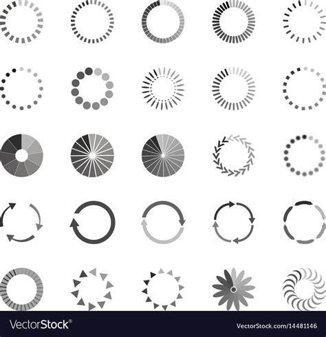 Set Of Loading Status Icons Royalty Free Vector Image