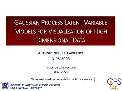 Gaussian Process Latent Variable Model Pptx