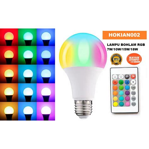 Jual Lampu Bohlam W W W W Led Rgb Berubah Warna Remote Control Original Lampu Hias Warna