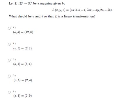 solved let l r3 r3 be a mapping given by l 2 y z ax