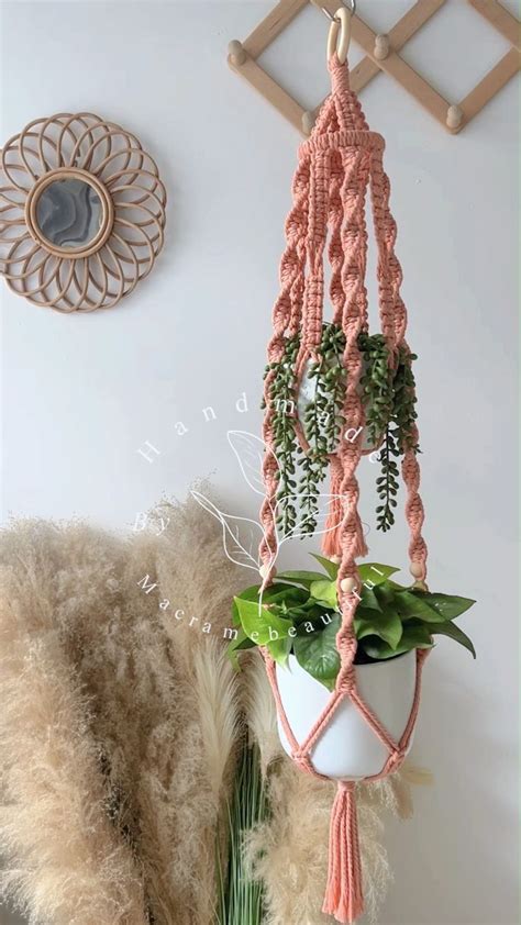 Macrame Plant Hanger Large Hanging Planter Indoor Garden Decor Double