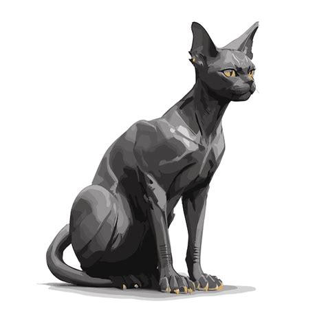 Premium Vector Sleek Black Sphynx Cat Vector Template Editable Vector
