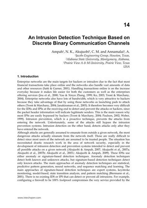 Pdf An Intrusion Detection Technique Based On Discrete Binary