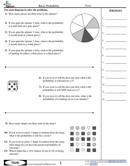 Probability Worksheets Free Distance Learning Worksheets And