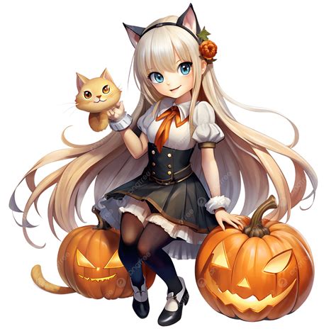 Cute Anime Girls Pumpkin Kawaii Anime Girl In A Halloween Pumpkin