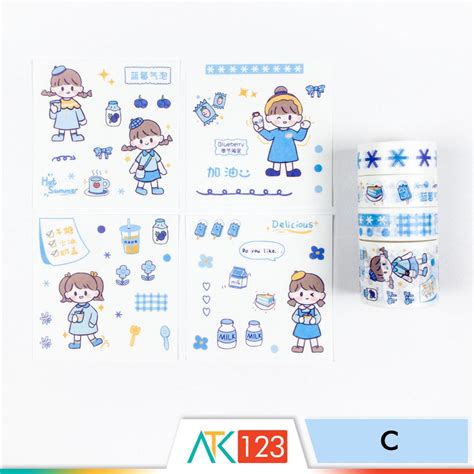 Jual Selotip Kertas Warna Motif Washi Japanese Masking Paper