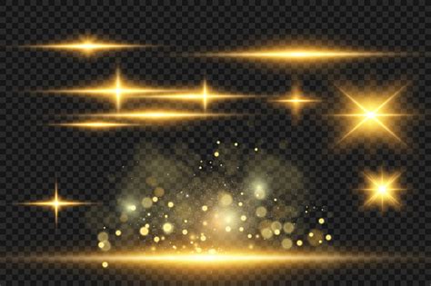 특수 렌즈 플래시 조명 효과 플래시가 광선과 탐조등을 깜박입니다 일러스트 하얗게 빛나는 빛 광선에서 아름 다운 별 빛입니다 태양은 역광입니다 밝고 아름다운 별 햇빛 Rays