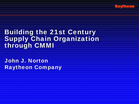 Pdf Building The 21st Century Supply Chain Organization