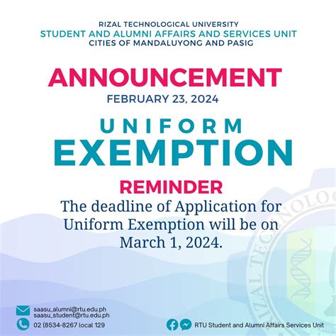 𝗔𝗣𝗣𝗟𝗜𝗖𝗔𝗧𝗜𝗢𝗡 Rtu Student And Alumni Affairs Services Unit