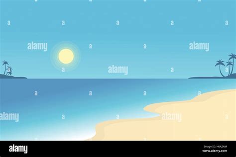 Vector Flat Of Beach Scenry Collection Stock Vector Image And Art Alamy