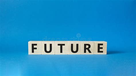 Future Symbol Concept Word Future On Wooden Cubes Beautiful Blue