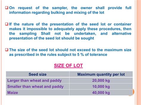 seed sampling principles and procedures pdf
