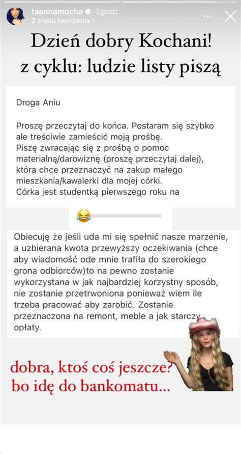 Fanka poprosiła Annę Muchę o darowiznę Jej odpowiedź to hit Pudelek