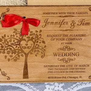 Engraved Wood Wedding Invitation 10 Rustic Wedding Invitations