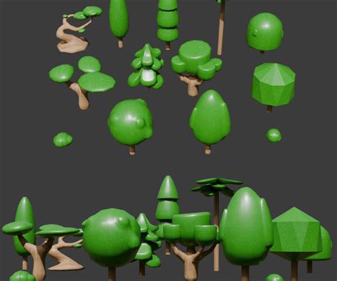 artstation game ready trees game assets