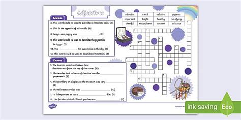 Adjectives Ks2 Crossword Twinkl Ks2 Teacher Made