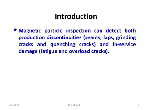 unit ii mpi non destructive testing of materials ppt