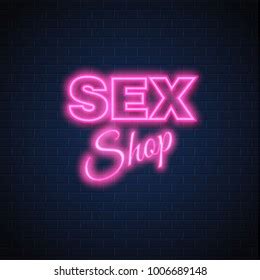 Sex Shop Neon Sign Brick Wall Stock Vector Royalty Free Shutterstock