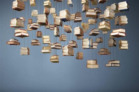 Front View Of Floating Books Connected Premium Ai Generated Image
