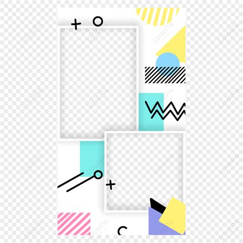 추상 멤피스 인스 타 그램 테두리 일러스트 폴라로이드 사진 프레임 공유메시지문방구 Png 일러스트 무료 다운로드 Lovepik