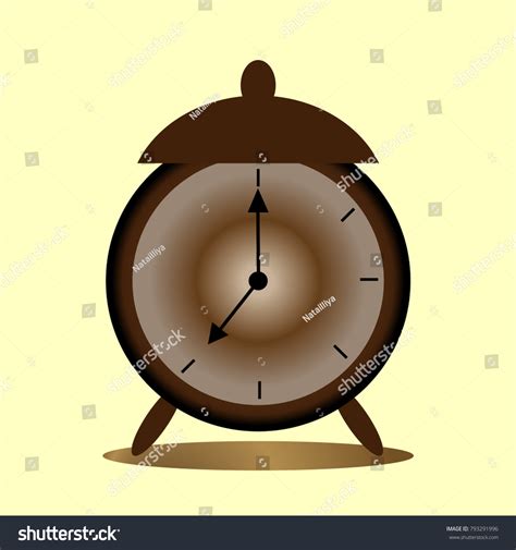 Image Brown Alarm Clock Old Style Stock Vector Royalty Free 793291996