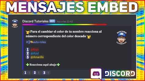 Mensajes Embed Emojis Roles Canales Youtube
