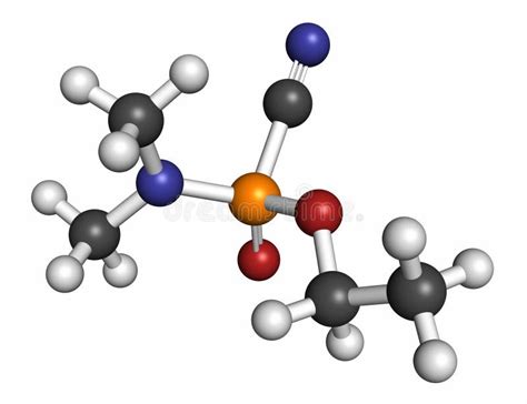 Tabun Nerve Agent Molecule Chemical Weapon Skeletal Formula Stock
