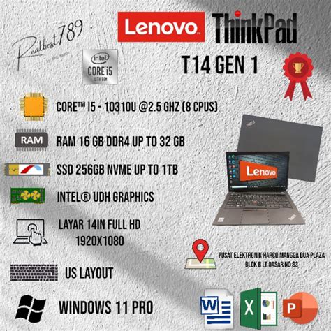 Jual Lenovo Thinkpad T G Core I U Gen Ram Gb Ssd Tb Layar In Ips Full Hd
