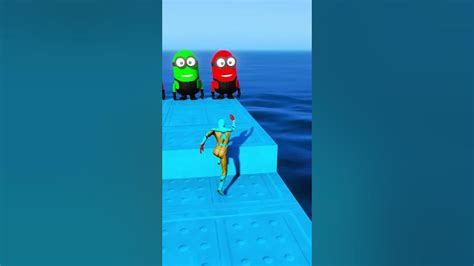 Gta 5 Epic Ragdolls Red Spiderman Vs Red Minion Vs Green Minion