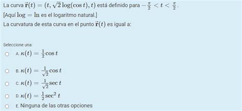 Solved The Curve R T T Log Cost T Is Defined Chegg Com