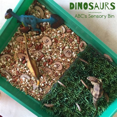 Dinosaurs Abcs Sensory Bin Teach Me Mommy