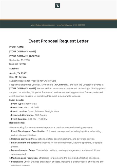 Free Event Proposal Request Letter Template To Edit Online