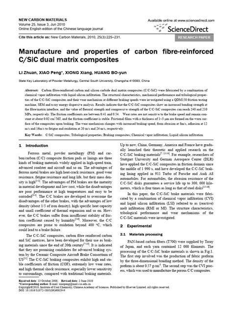 New Carbon Materials 2010 Manufacture And Properties Of Carbon Fibre